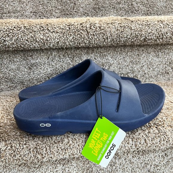 OOFOS | Shoes | Oofos Unisex Blue Recovery Comfort Slides Sandals ...